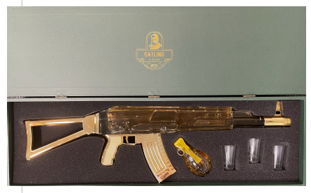 Gatling Liquor Mexican Spirit AK47 with grenade & 3 shot glasses